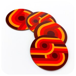 70s Style Retro Coasters, Set of Four - 1970s Supergraphic Coasters ...