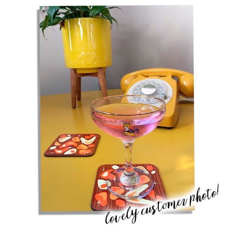 Atomic Boomerang Coaster Set of Four Retro Coaster Set - Etsy