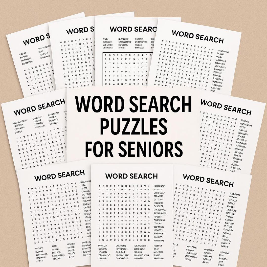 Printable Word Search Puzzle Book for Seniors Adults and Kids Large ...