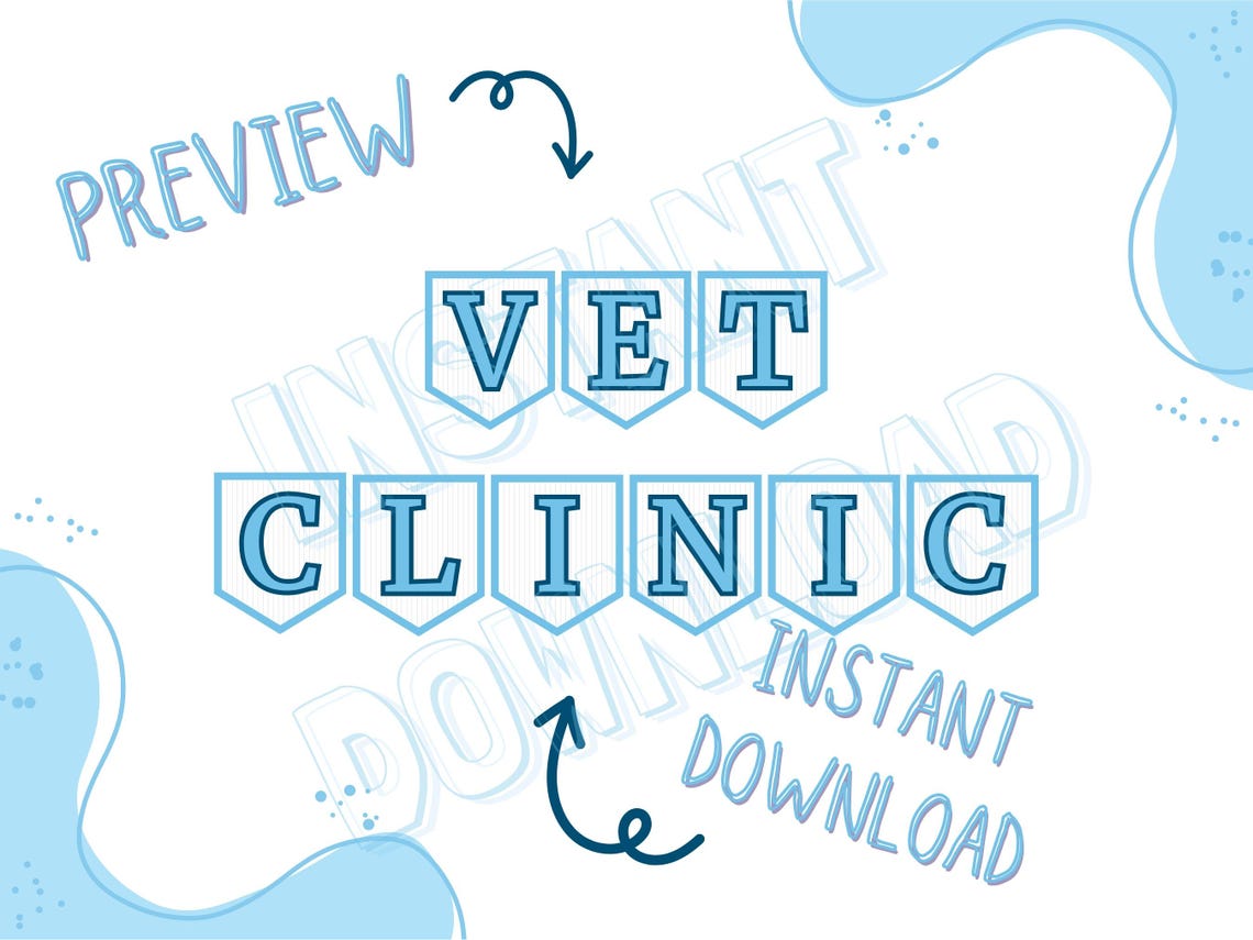 Vet Clinic Theme Sign | PDF | Digital Instant Download | Dramatic Play ...