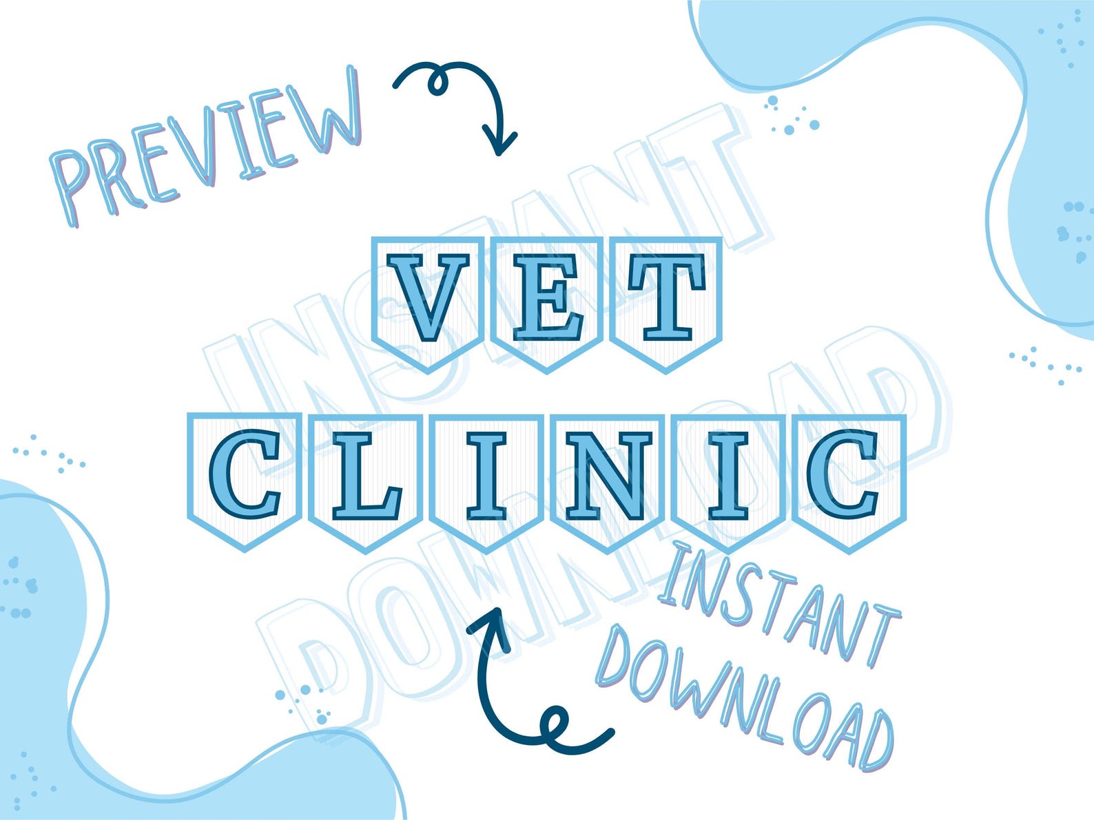 Dramatic Play Vet Clinic Sign | Printable PDF (digital Download) - Etsy