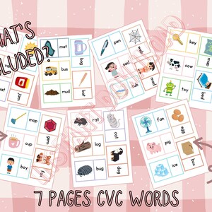 CVC Word Cards | Printable PDF (digital Download) - Etsy