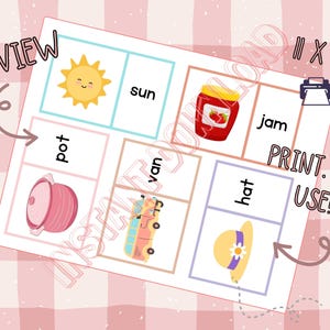 CVC Word Cards | Printable PDF (digital Download) - Etsy