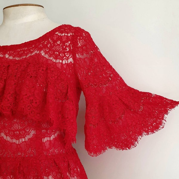 Lace Ruffle Top - Etsy