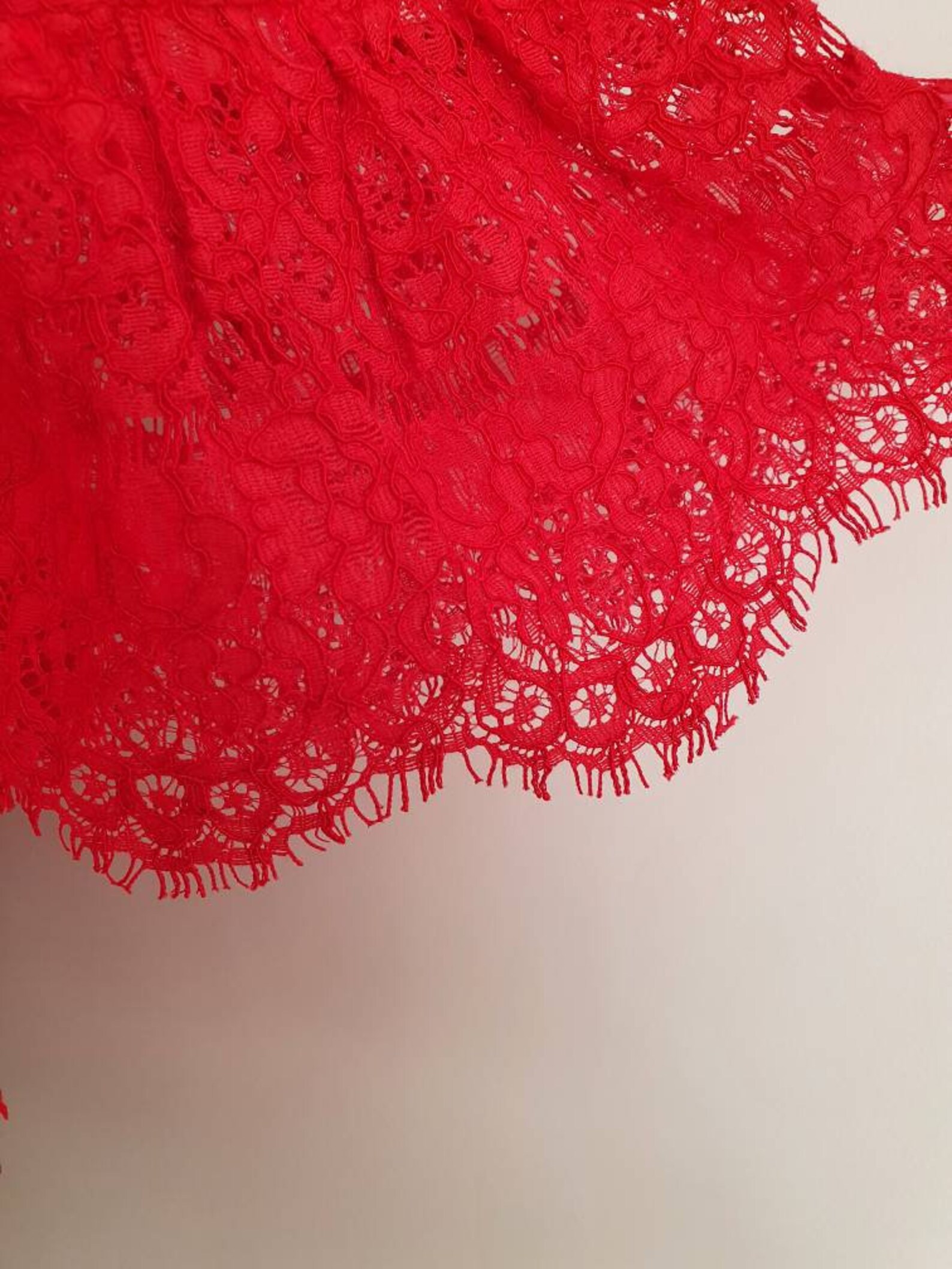Ruffle Red Lace Peplum Top - Etsy