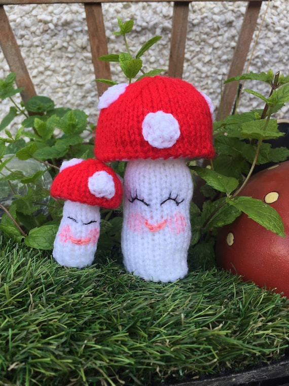 Mother & Baby Toadstool Knitting Pattern | Etsy