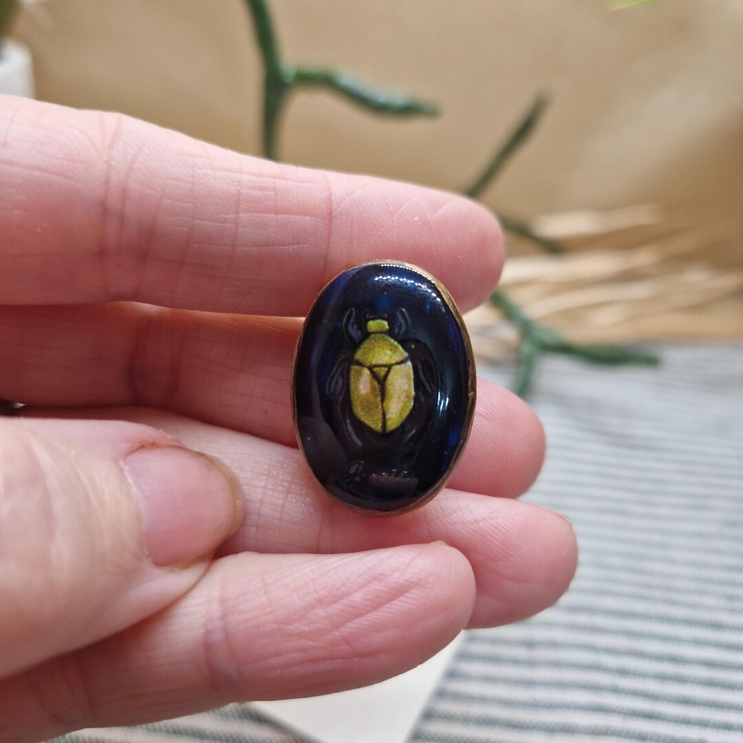 Restored Vintage Glowy Effect Bug Brooch – Enamel Insect Pin, Hand ...