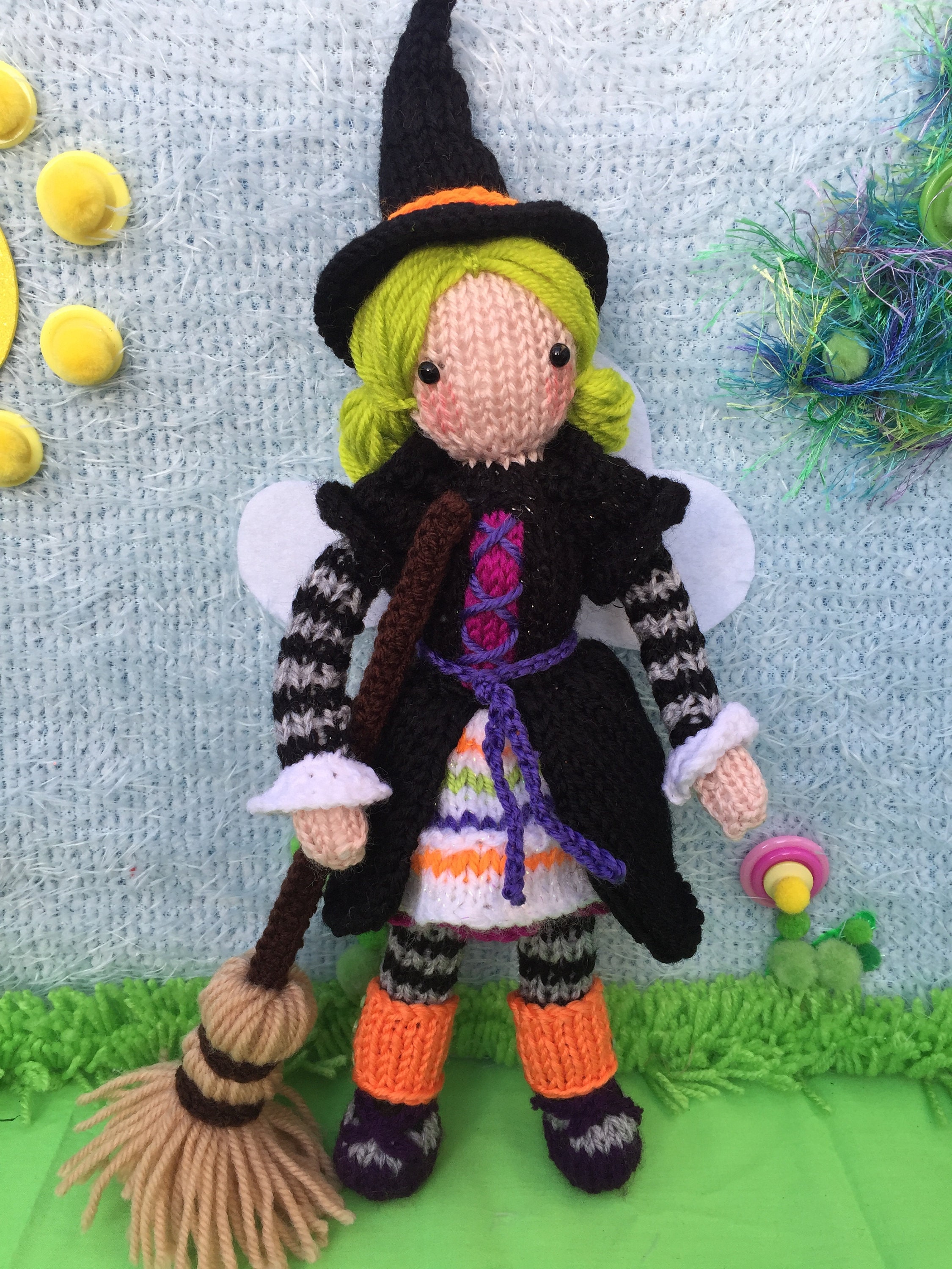 Willow the Witch Doll Knitting Pattern – Flat‑knit Witch Plush With ...
