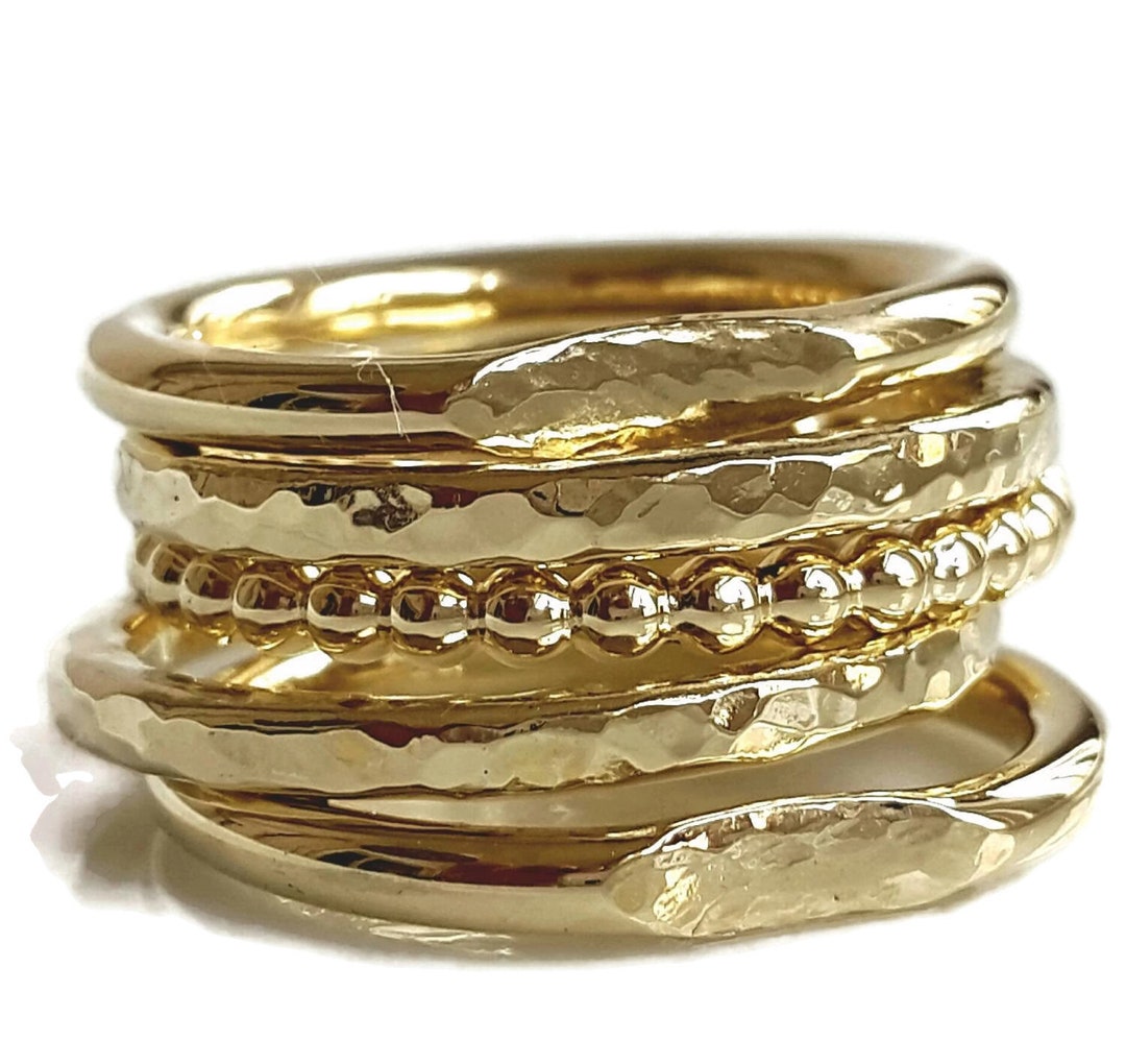 14k Gold Anniversary Rings - Etsy