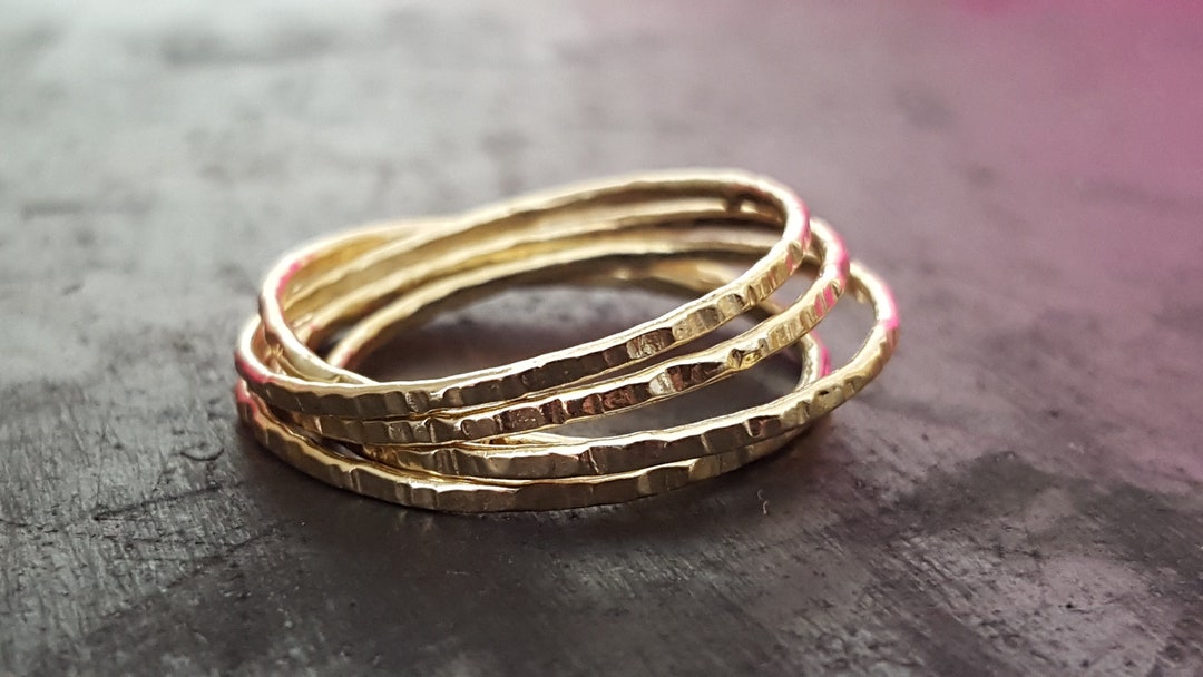 14k Solid Gold Interlocking Ring, Wedding Ring, Anniversary Ring ...