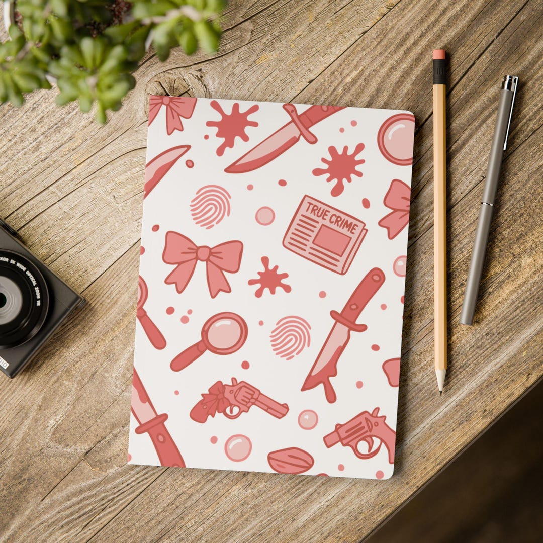 Coquette Crime Notebook, Pink Aesthetic Journal, True Crime Softcover ...