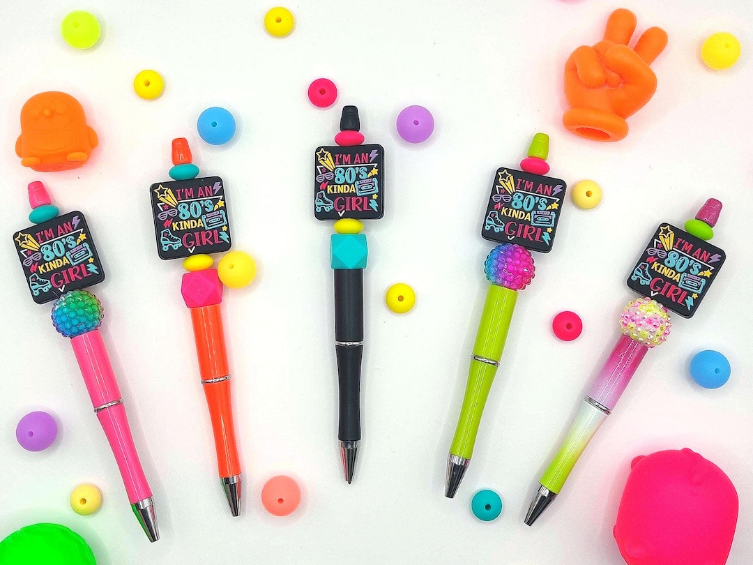 80s Girl Retro Pens -colorful & Fun Desk Accessories - Etsy
