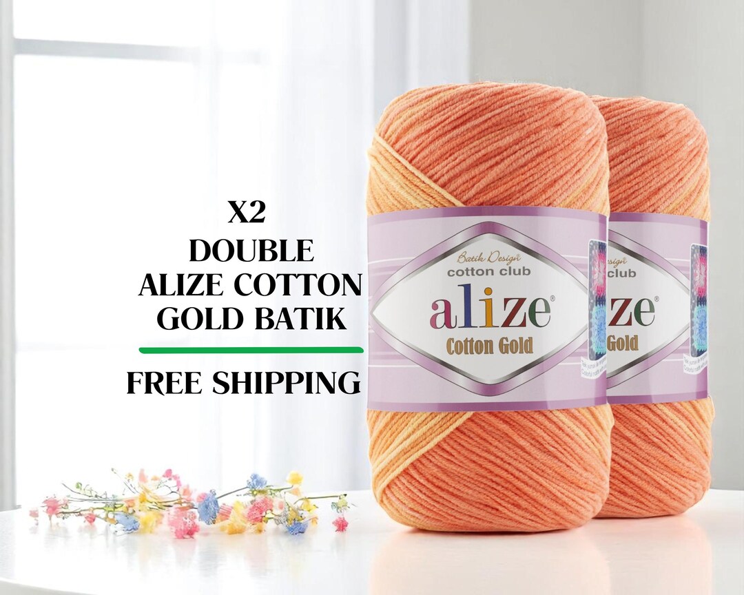 Alize Cotton Gold Batik Yarn: 2-piece Set, Spring/summer Knitting ...