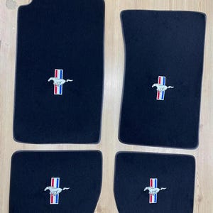 1965-1973 Ford Mustang Mach 1 Floor Mat Mats Carpet Velour Black Pony ...