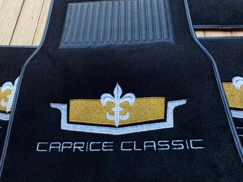 1970-88 Chevy Caprice Classic Floor Mats Black Carpet With Embroidered ...