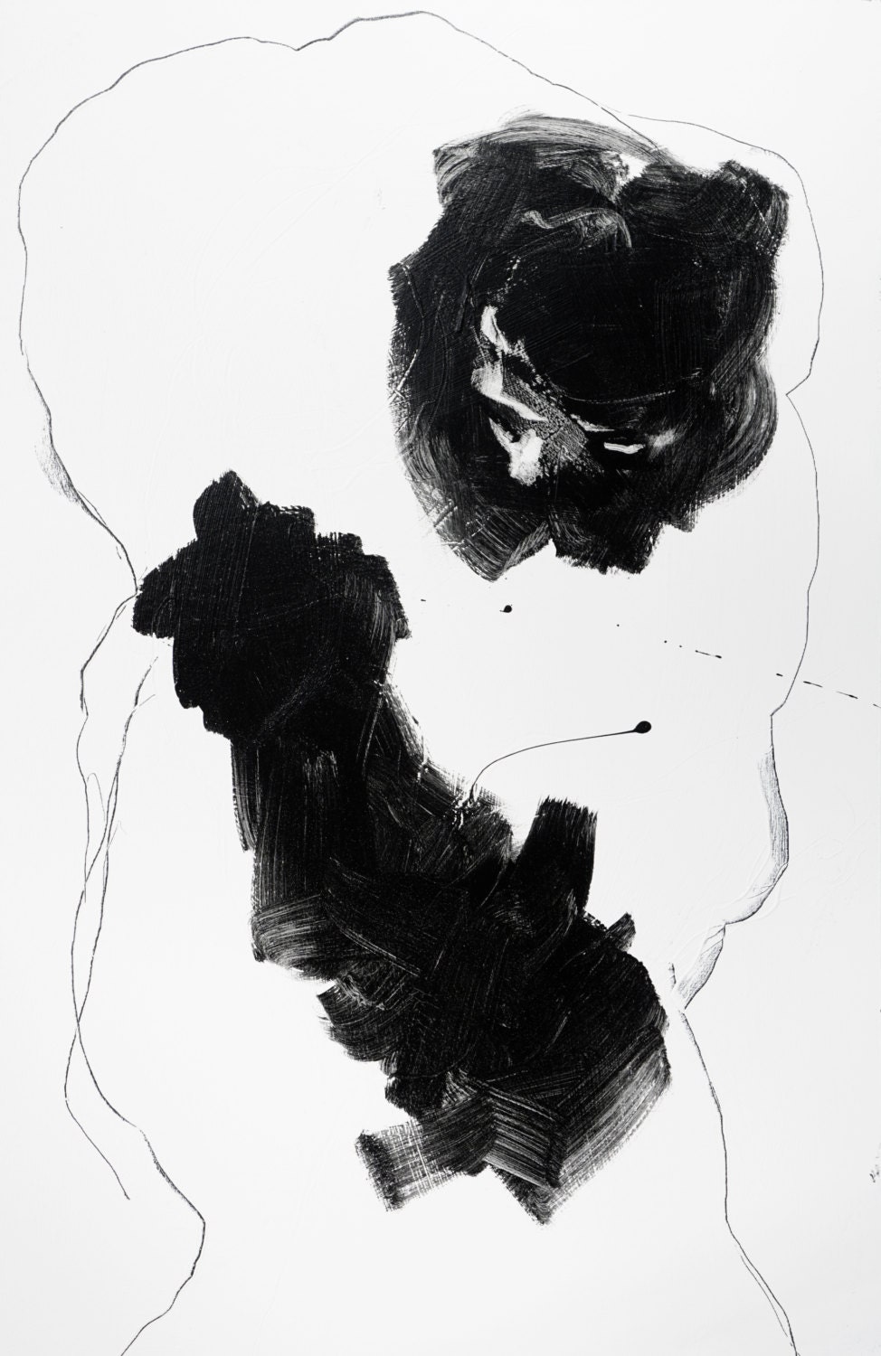 Large Classically Themed Minimal Abstract Male Figure Painting on ...