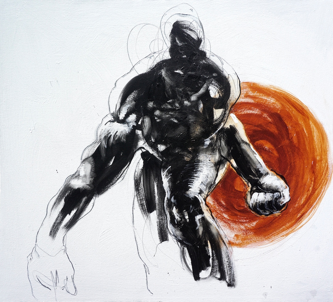 Extra Large & Abstract Hercules-inspired Black and White Wall Art ...