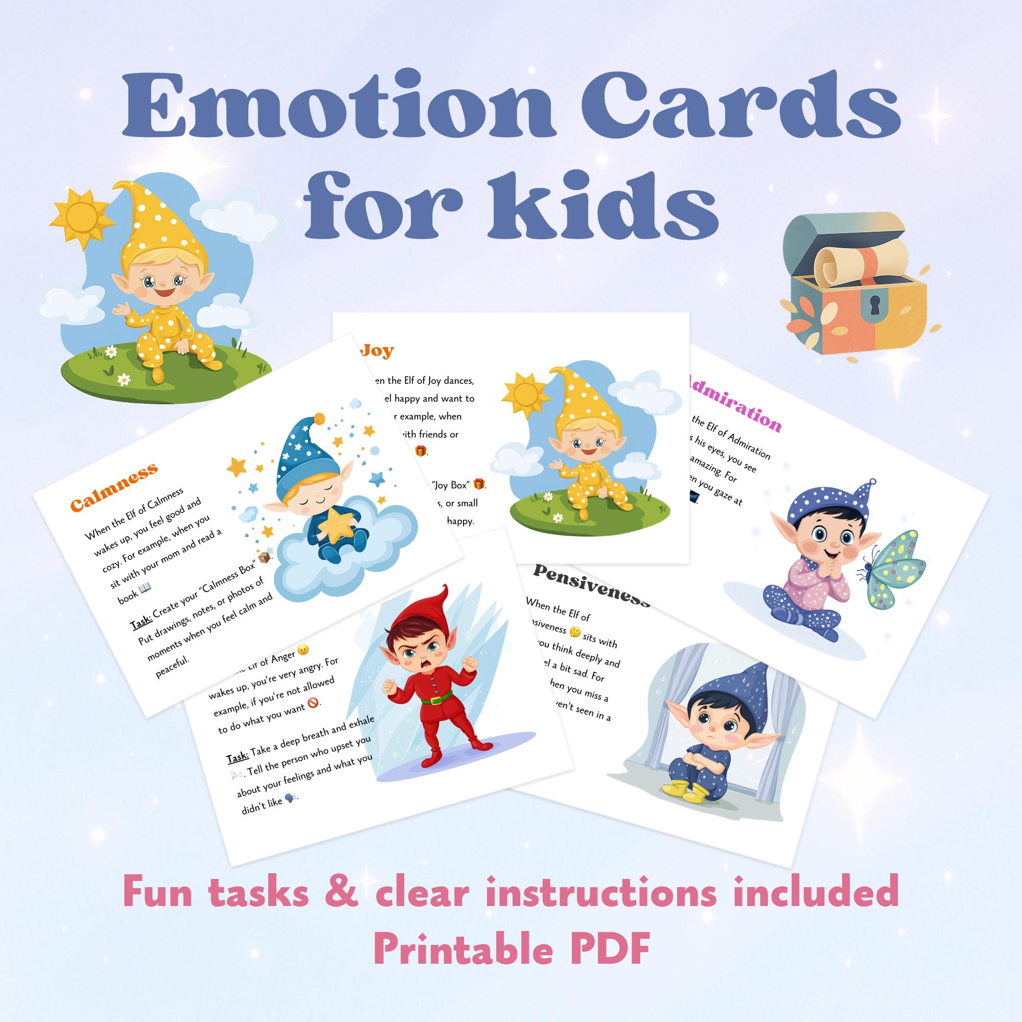 Printable Emotion Cards for Kids – Feelings Flashcards With Magical ...