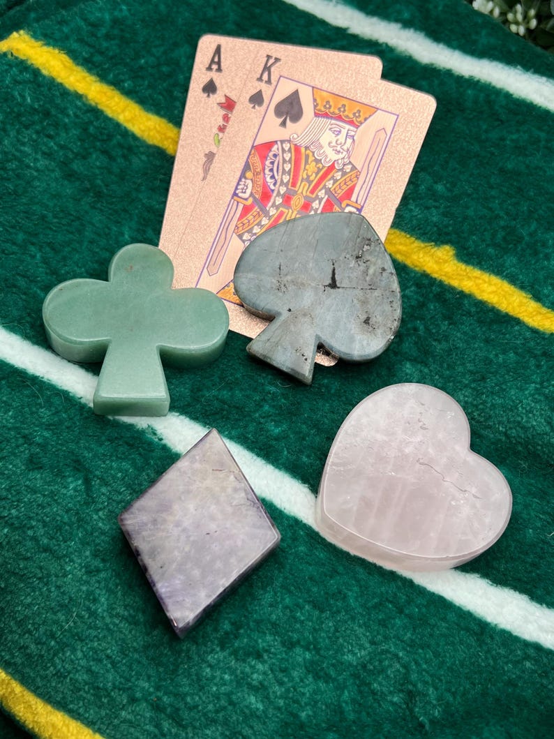 Pink Quartz Heart Poker Card Protector – Lucky Crystal Casino Card ...