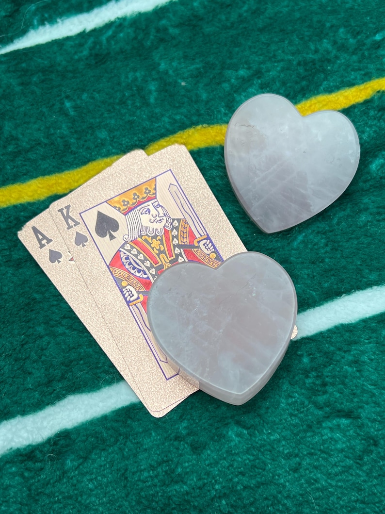 Pink Quartz Heart Poker Card Protector – Lucky Crystal Casino Card ...
