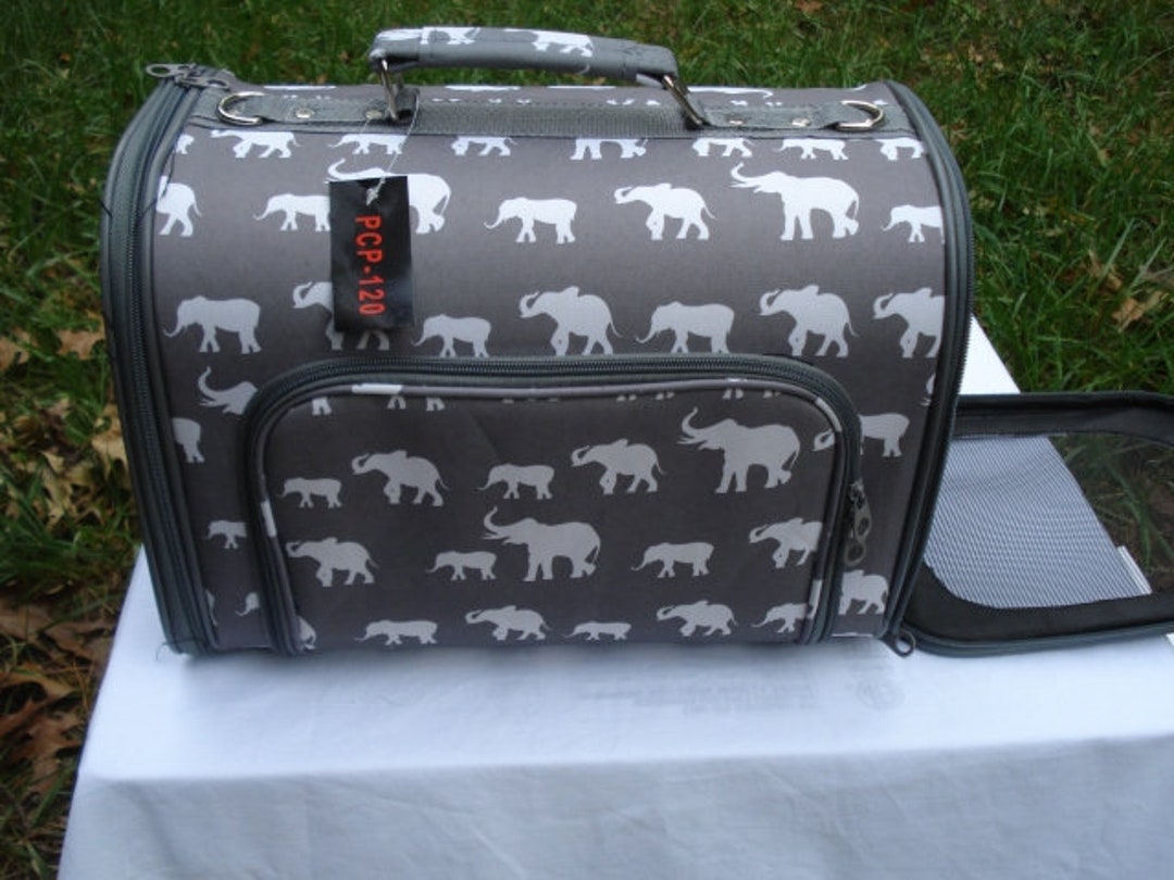 Small Grey and White Chevron Pet Carrier. Makes Carring Your Pet Very ...