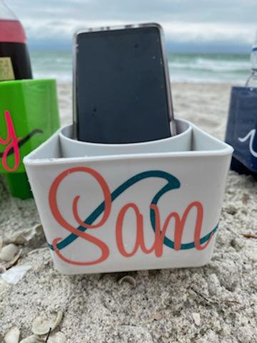 Spring Break Monogrammed Sand Spike / Cup Holder / Beach Cup and Phone ...