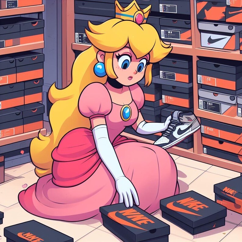 Super Mario/princess Peach Sneakerhead - Etsy