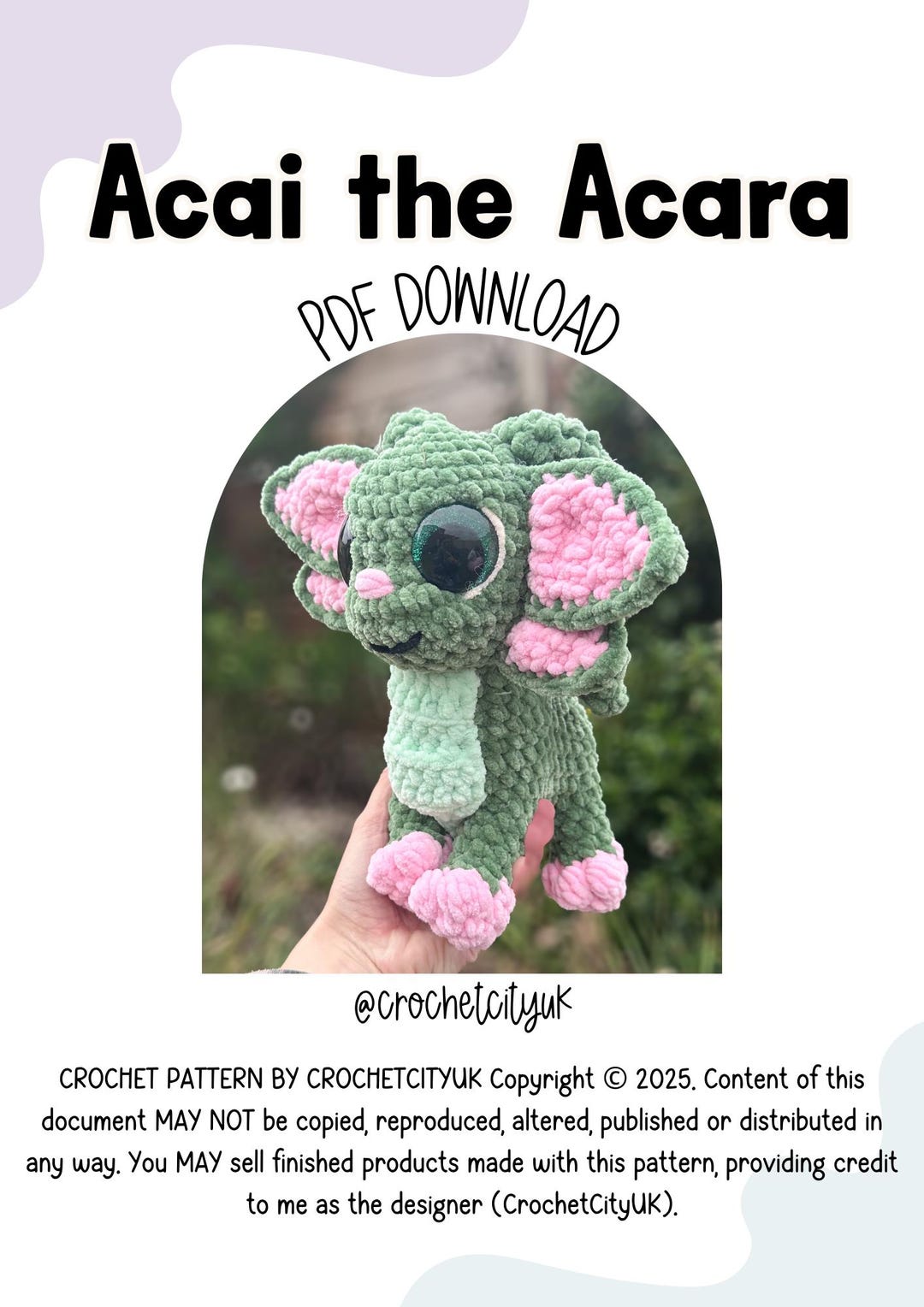 Acai the Acara Crochet Pattern | Amigurumi Neopets Inspired Plush | PDF ...