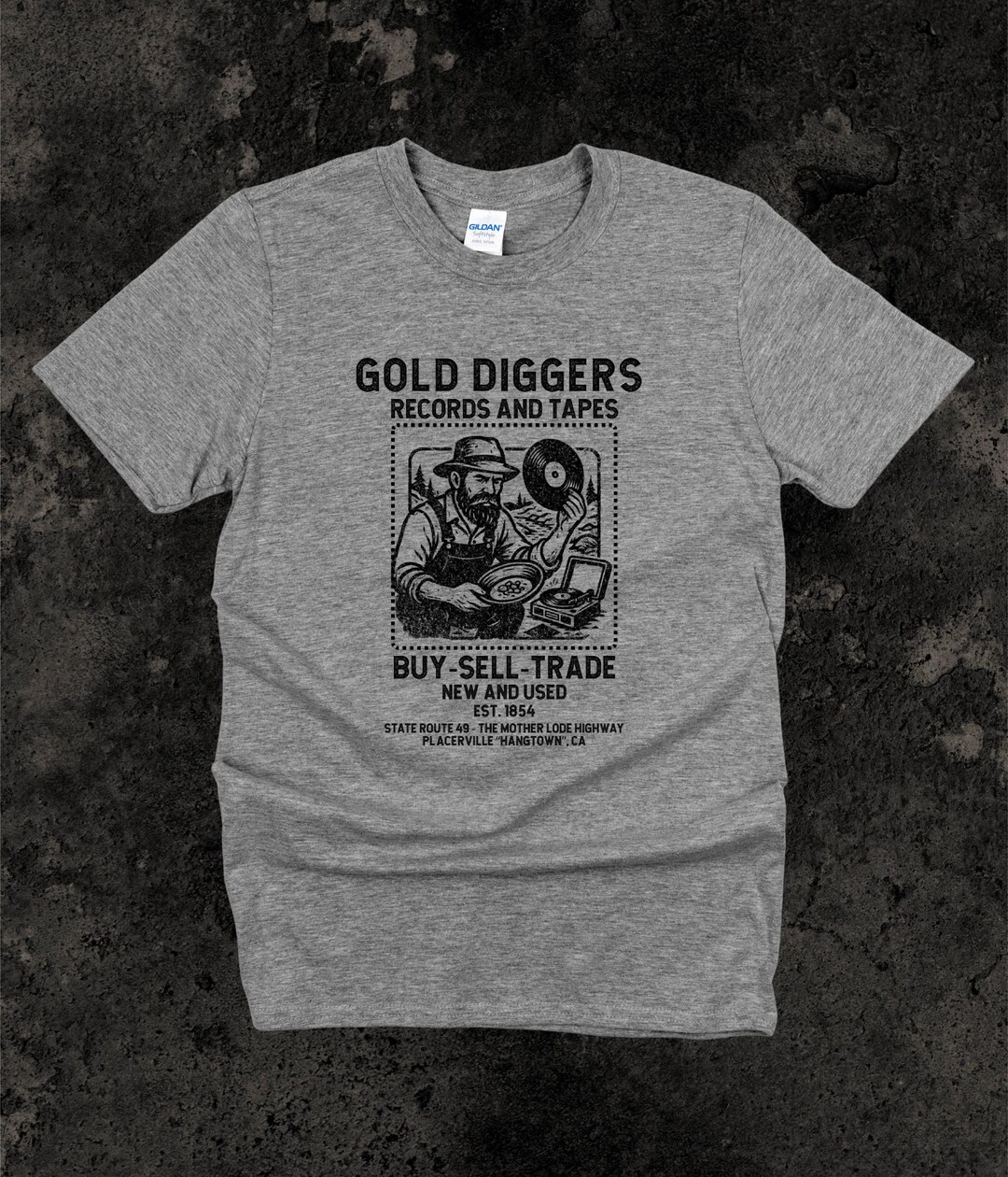 Gold Diggers Mining Record Store T Shirt, Records & Tapes Mother Lode ...