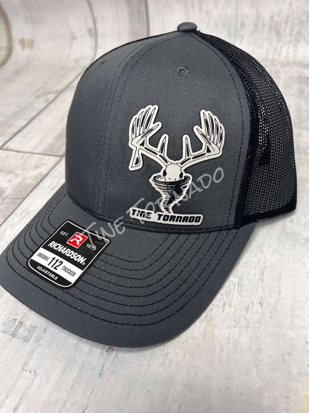 Euro Whitetail Deer Hat, Hunting Hat, Laser Engraved Leather Patch Hat ...