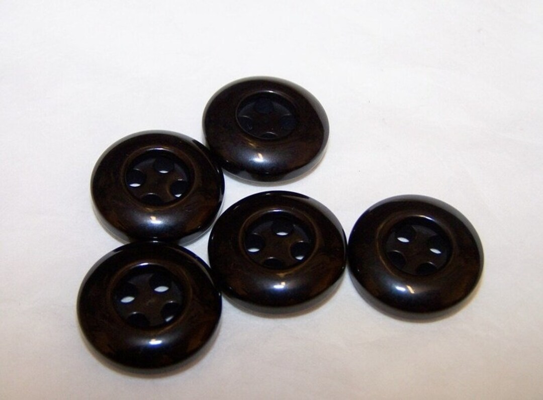 Black Buttons X 5 Chunky Buttons 4 Hole Buttons 20mm - Etsy