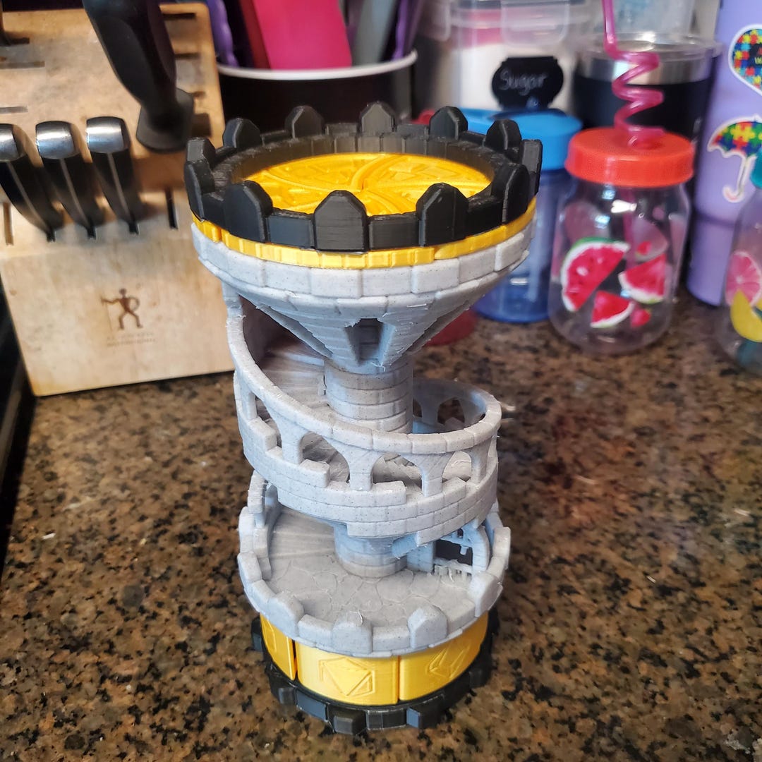 Mechanical Dice Tower - Spiral Staircase Dice Roller for Dnd, Pathfinder, Tabletop Rpgs and More ...