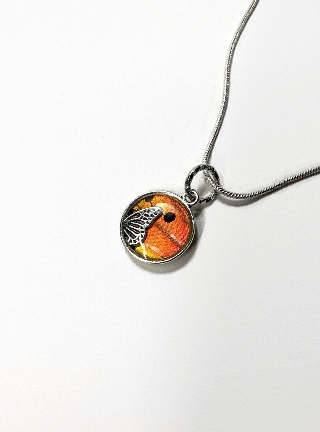 Handcrafted Reflective Charm Pendant, Real Butterfly Wing Jewelry ...