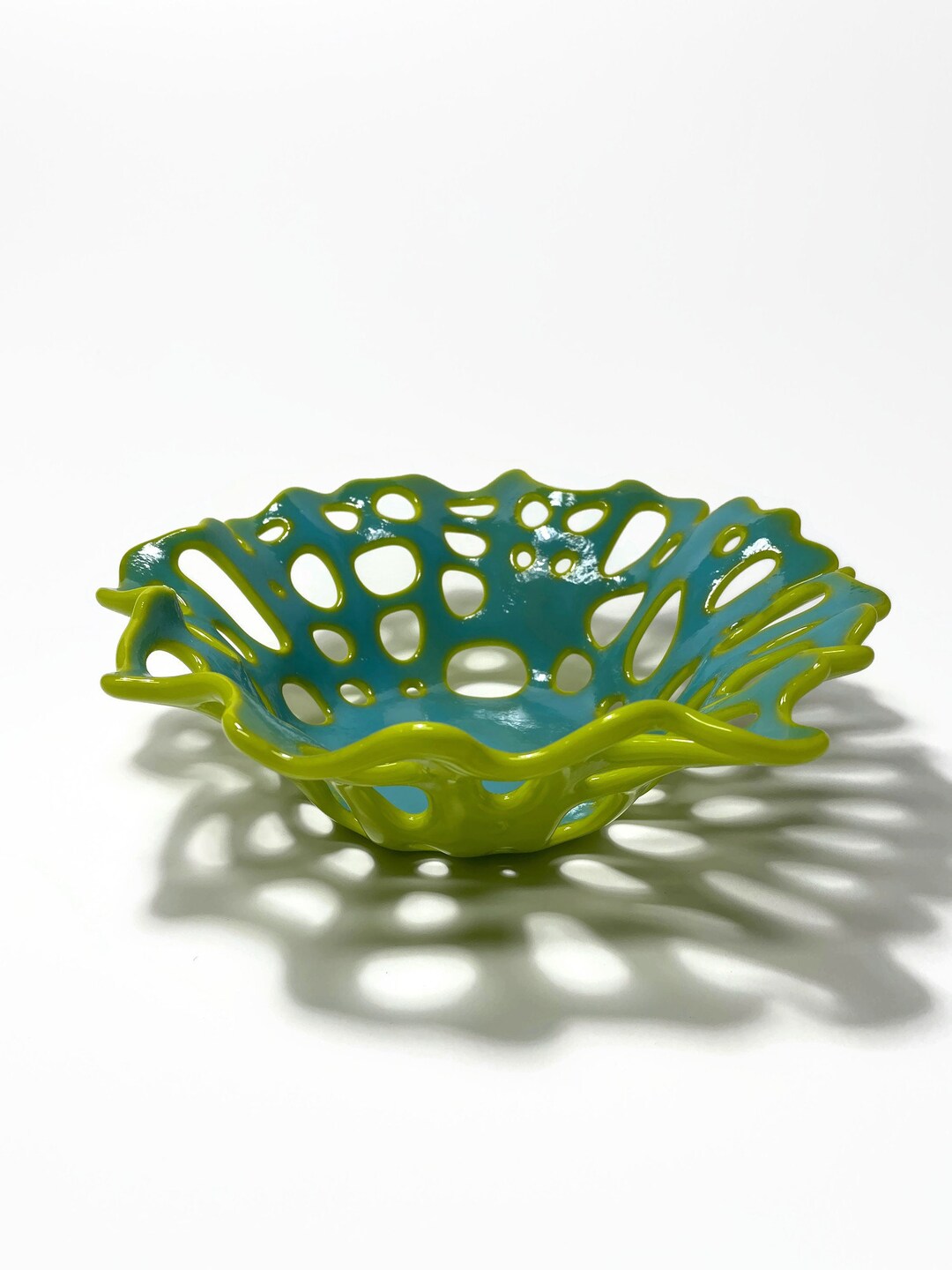 Green Coral Bowl Fused Glass Dish Textured Bowl, Unique Friends Gifts ...