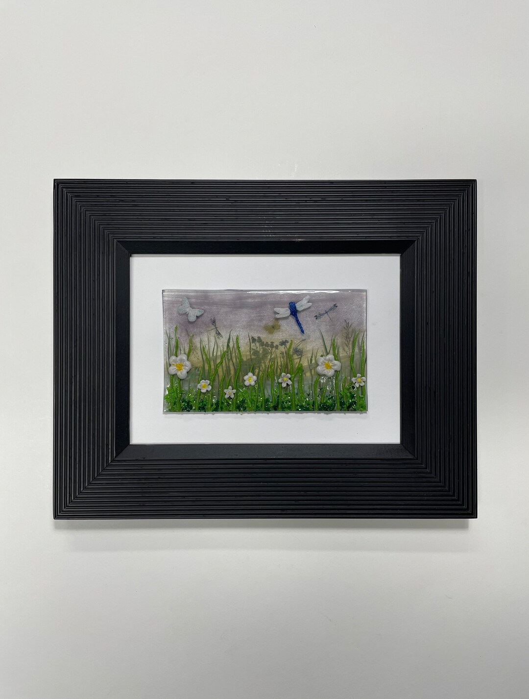 Dragonfly Wall Art, Handmade Fused Glass Picture, Nature Picture ...