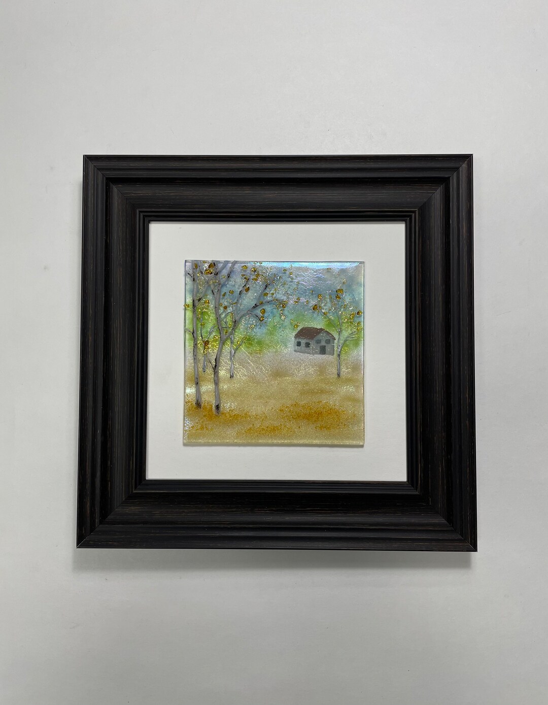 Birch Tree Fused Glass Art, Scenery Wall Panel, Unique Gifts for Her ...