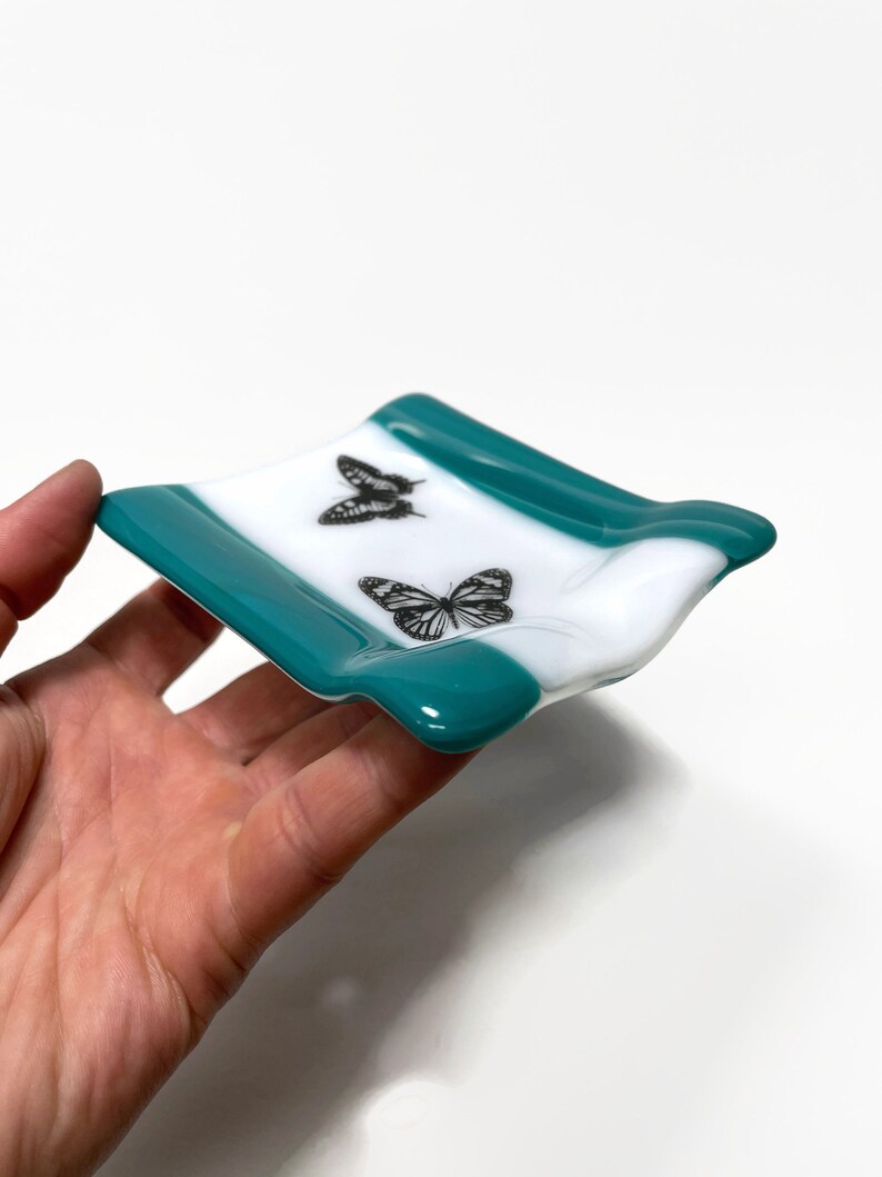 Butterfly Spoon Rest, Fused Glass Dish, Spoon Holder, Utensil Tray ...