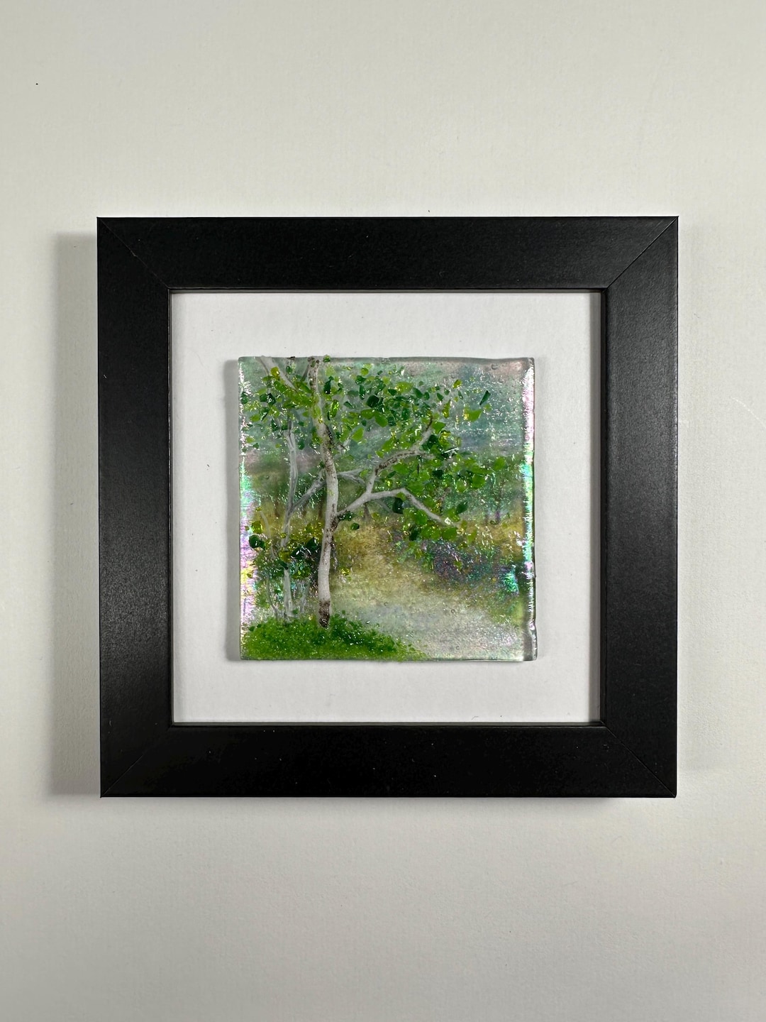Birch Tree Glass Panel, Landscape Art, One-of-a-kind, Tree Wall Decor ...