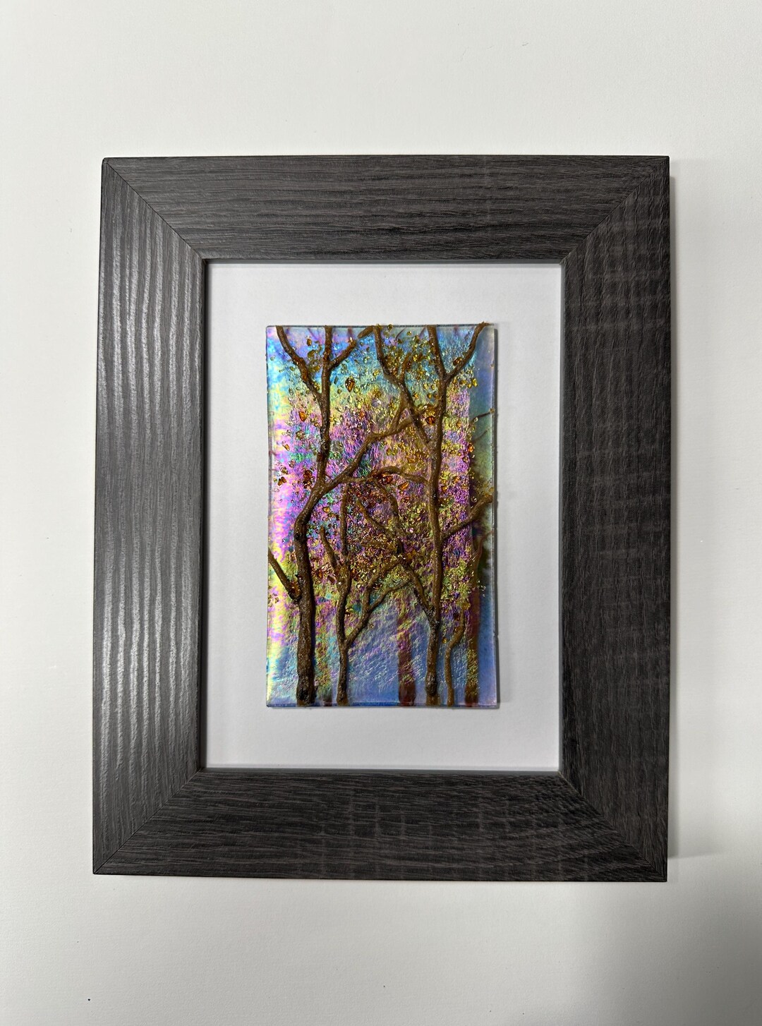 Birch Tree Fall Fused Glass Art, Scenery Wall Picture, Nature Home ...