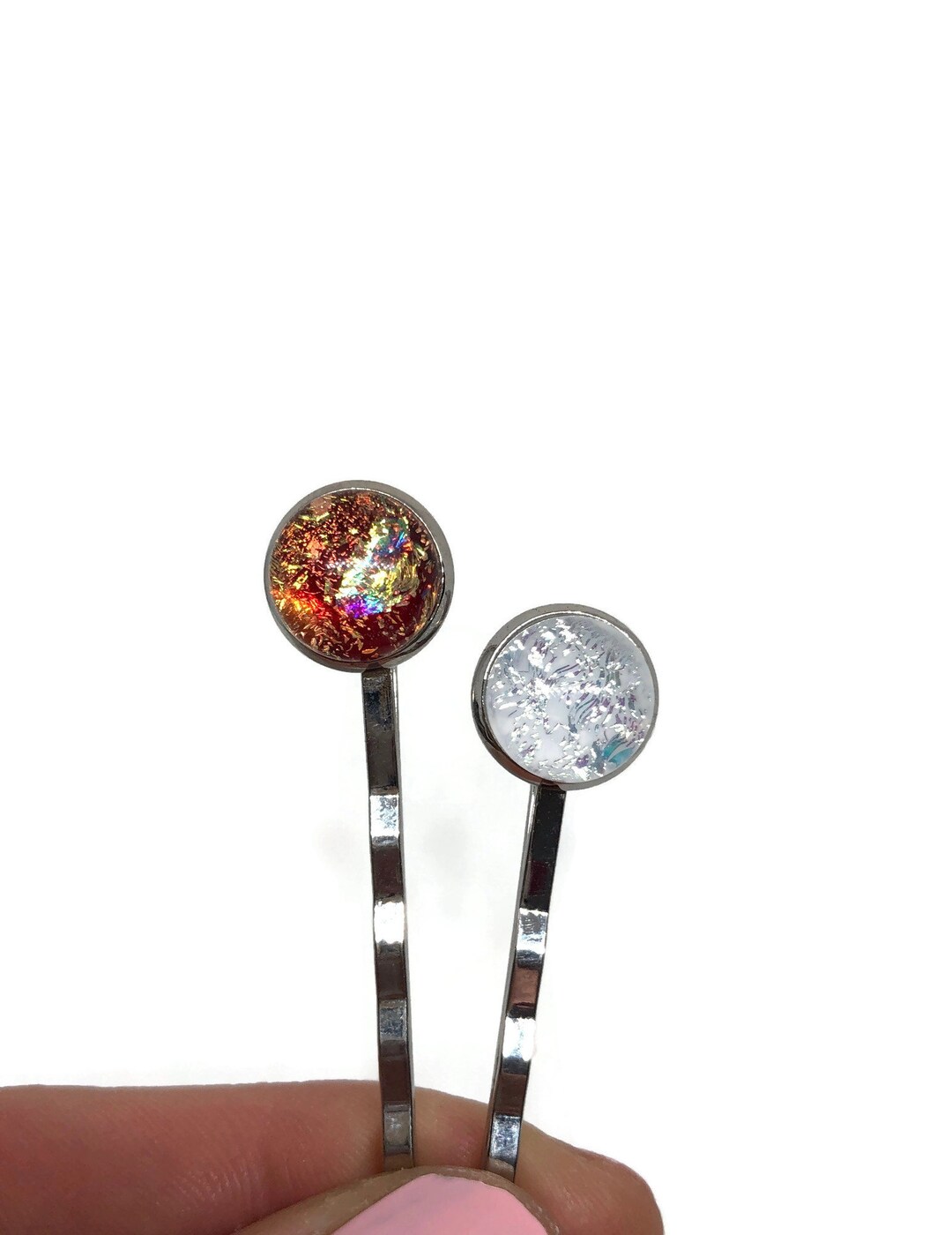 Handmade Reflective Glass Bobby Pins, Elegant and Unique Gifts for Her ...