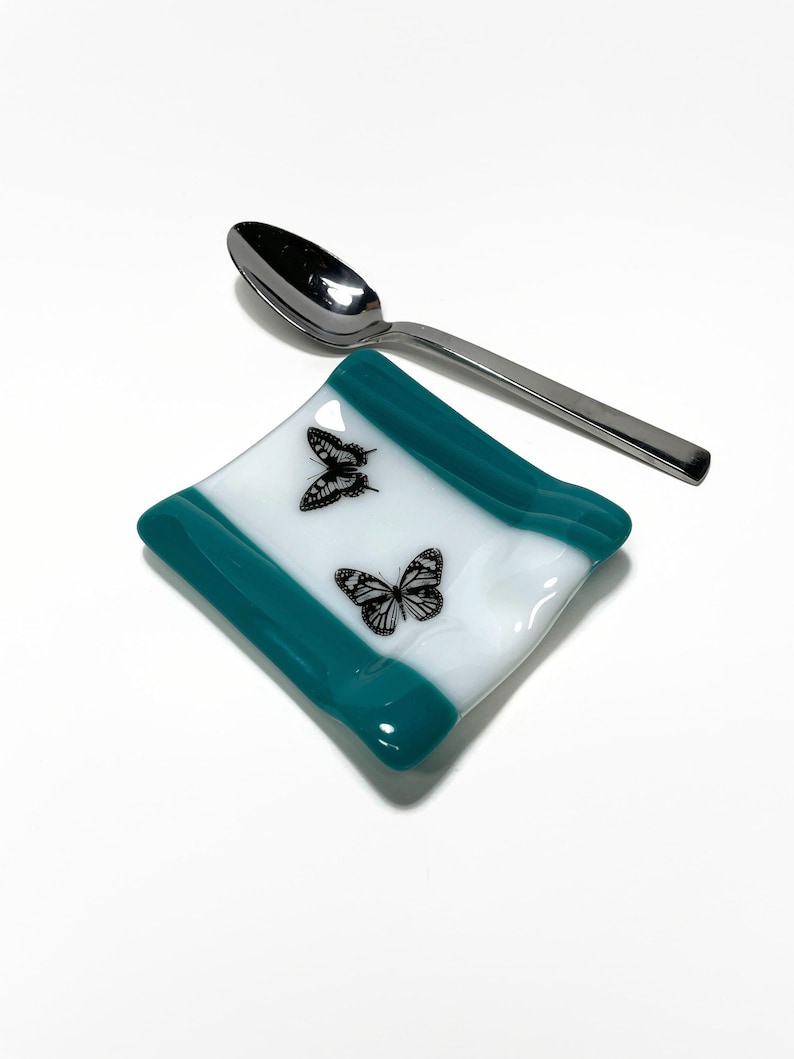Butterfly Spoon Rest, Fused Glass Dish, Spoon Holder, Utensil Tray ...