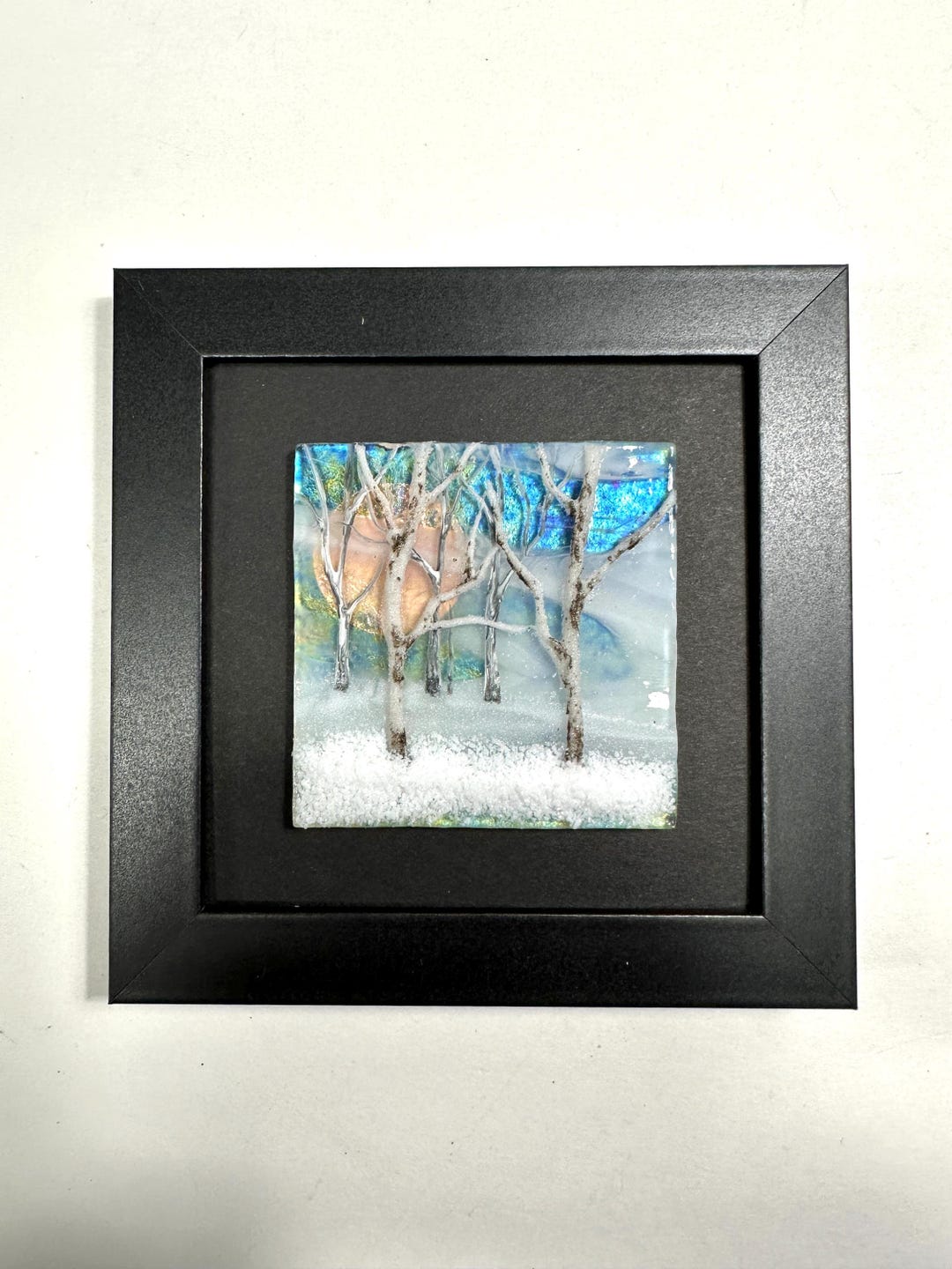 Birch Tree Glass Panel, Landscape Art, One-of-a-kind, Tree Wall Decor ...
