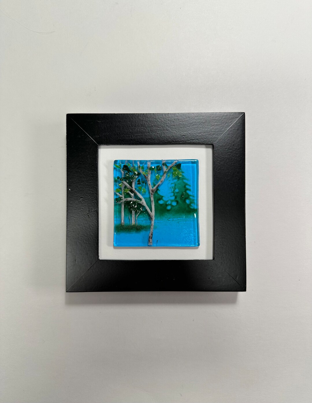 Blue Sky Scenery Tree Art, Fused Glass Wall Panel, Unique Gifts for Mom ...