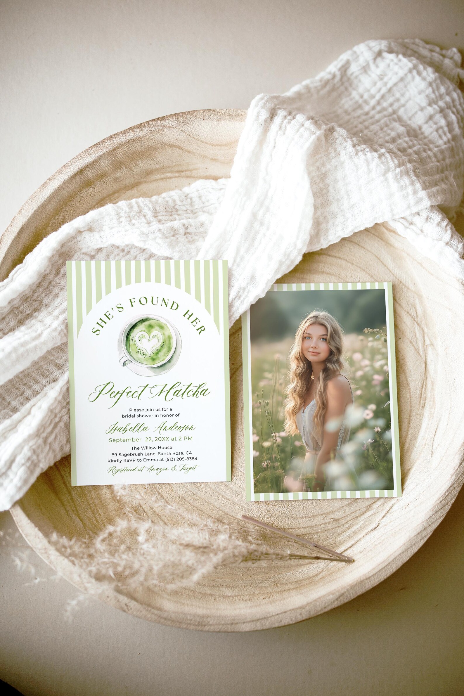 She's Found Her Perfect Matcha Bridal Shower Invitation Template ...