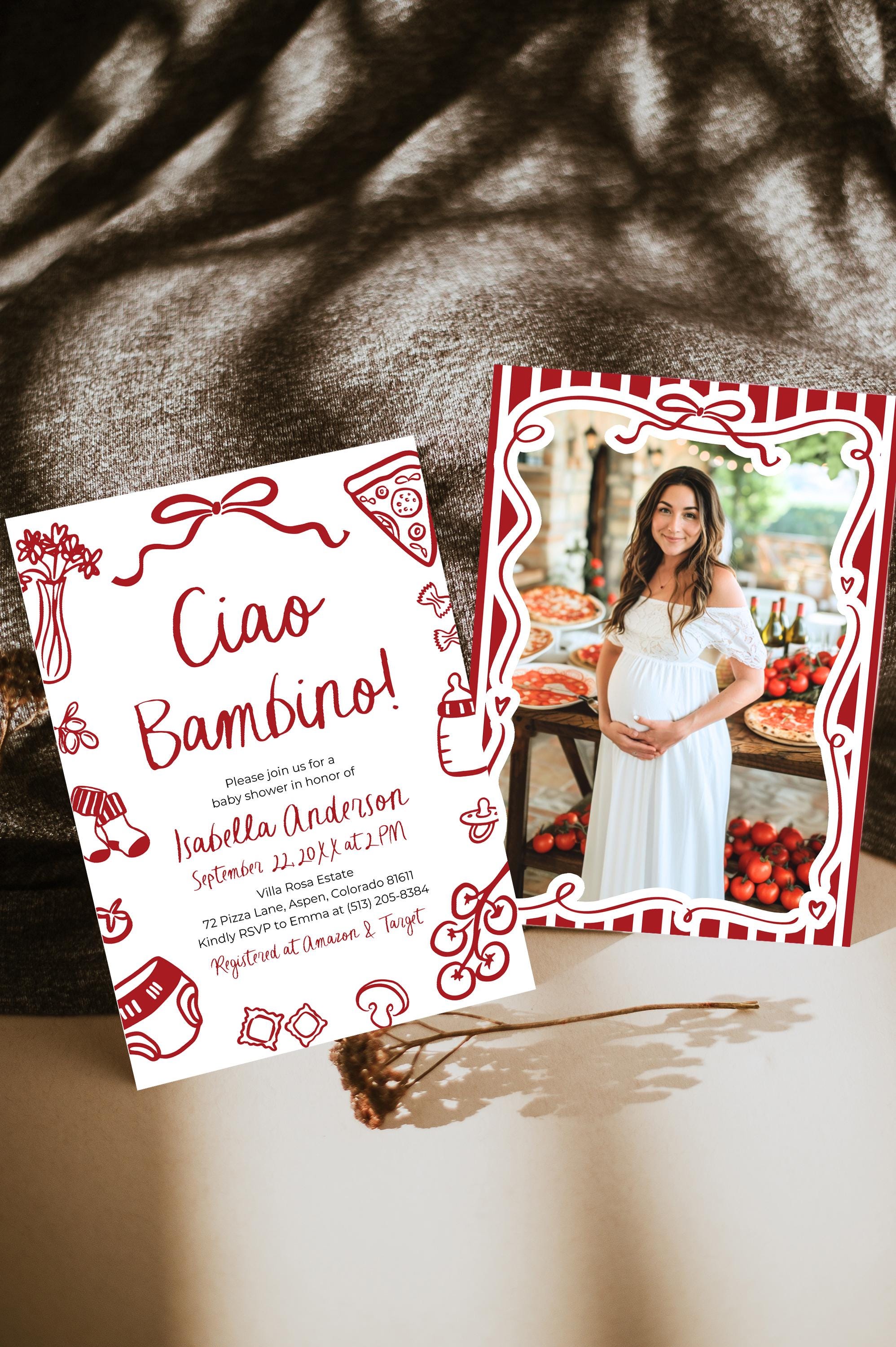 Italian Ciao Bambino Baby Shower Invitation Template, Gender Neutral ...