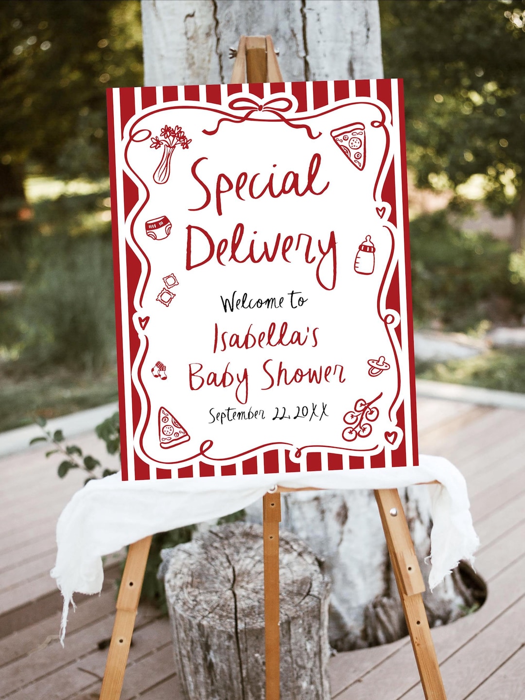 Special Delivery Baby Shower Welcome Sign, Gender Neutral Italian ...