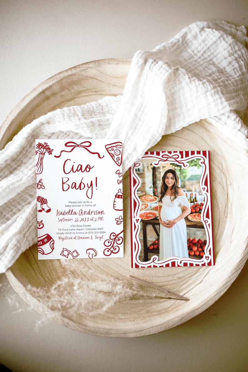 Italian Ciao Baby Baby Shower Invitation Template, Gender Neutral ...