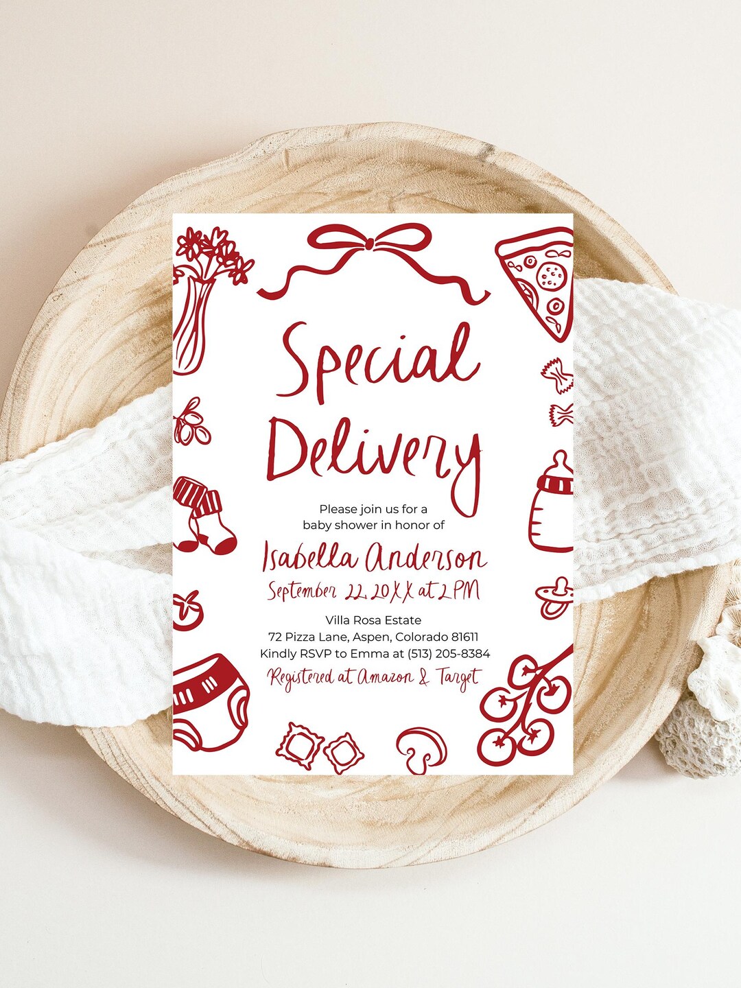 Special Delivery Baby Shower Invitation Template, Gender Neutral ...