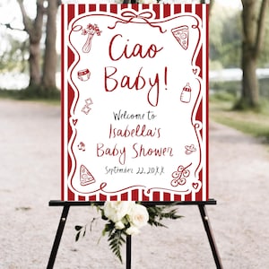 Italian Ciao Baby Baby Shower Welcome Sign, Gender Neutral Whimsical ...