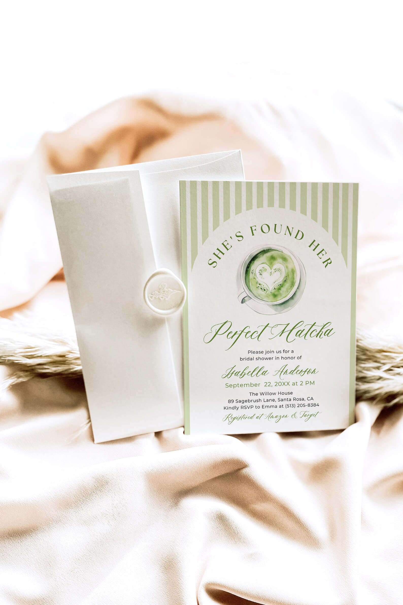 She's Found Her Perfect Matcha Bridal Shower Invitation Template ...